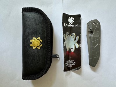 RARE Spyderco Nirvana Gray Titanium S90V Stonewash Blade Knife C199TIP ...