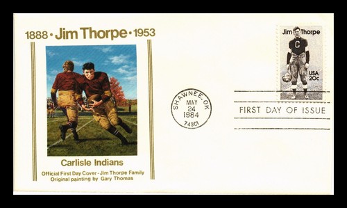 US COVER JIM THORPE AMERICAN SPORTS FDC SCOTT 2089 CARLISLE INDIANS ...