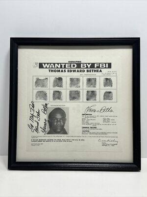 Framed FBI Wanted Poster Signed by The Person Wanted Thomas Edward ...