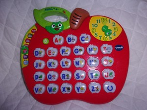 VTech Alphabet Apple Learning Music Spelling Sounds ABC Fun Facts 11x13 ...