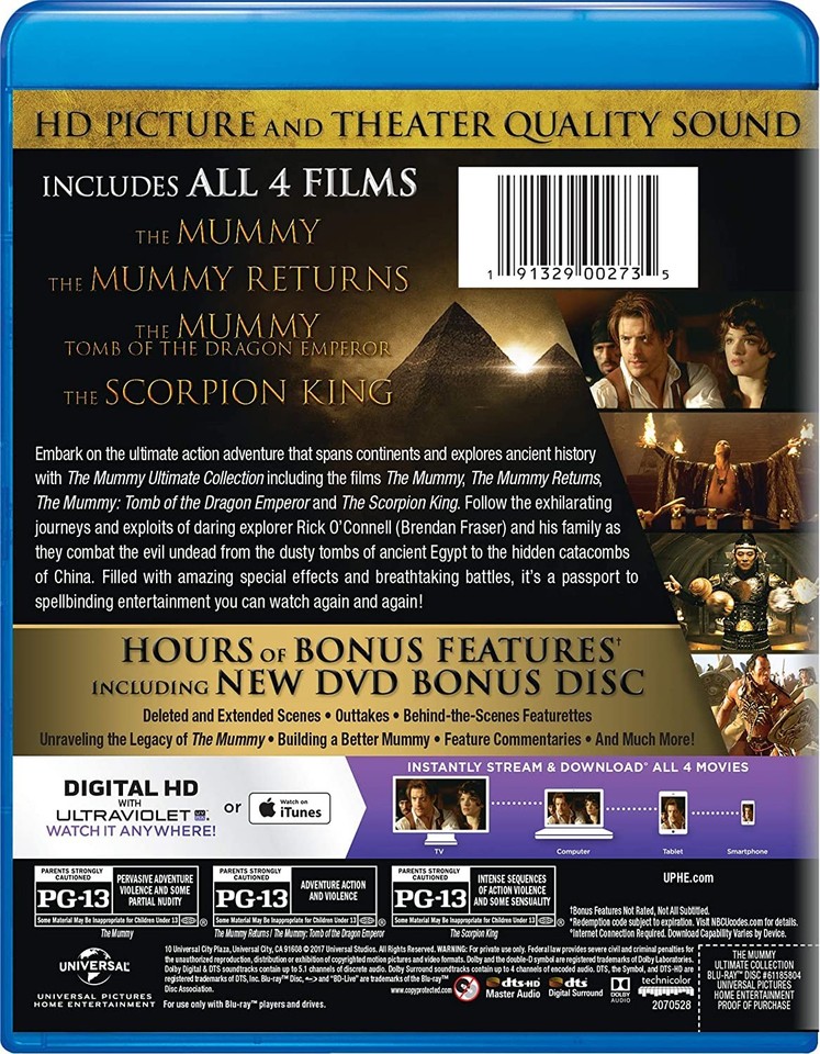 The Mummy Ultimate Collection (Blu-ray) Brendan Fraser Rachel Weisz (US ...