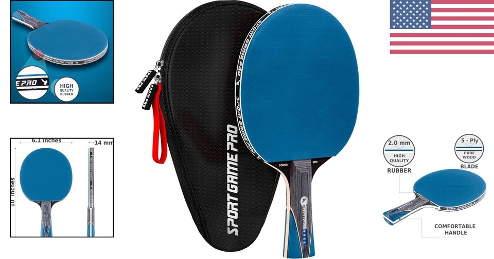 Professional Table Tennis Racket Set with Advanced Spin – Free Carry ...