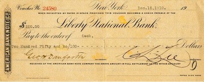 Liberty National Bank - Check - Checks | eBay