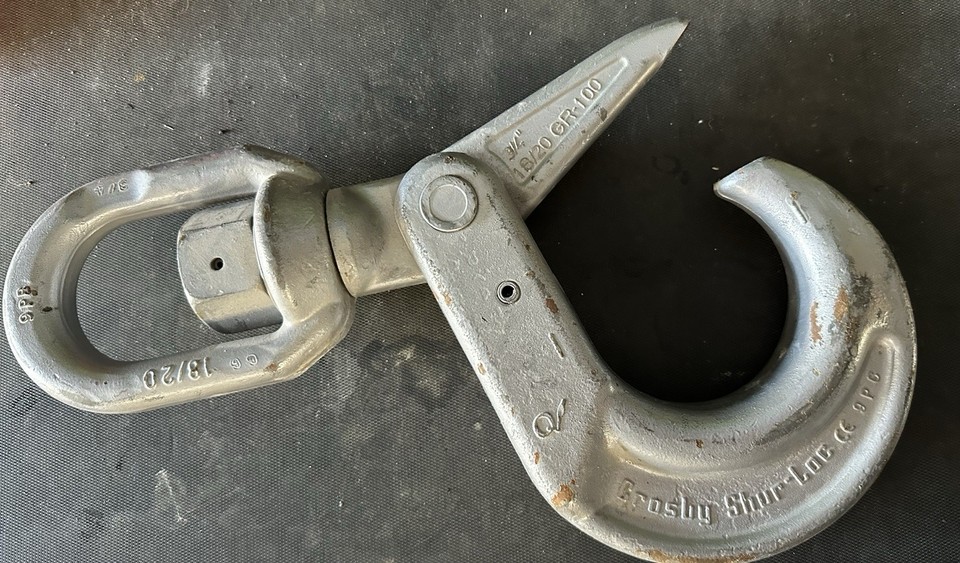 Crosby Shur-Loc 18/20 GR-100 Lifting Hook 3/4" Heavy Duty Industrial ...