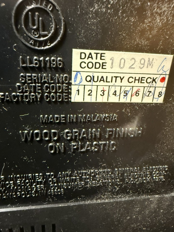 General Electric AM/FM Radio Alarm Clock & Cassette Recorder Model 7 ...