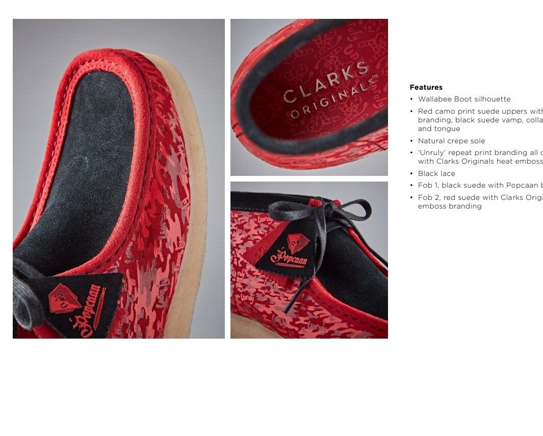 New CLARKS Original EXCLUSIVE Popcaan Collab Red Black Camouflage ...