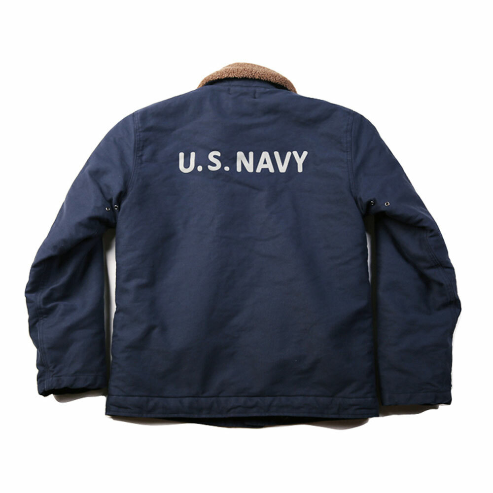 NON STOCK Vintage Men Navy USN N1 Deck Jacket Fleece Coat Military ...