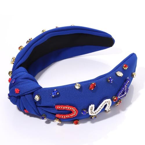 MOLOCH American Flag Headband 4th of July Headband Red White Blue Beads ...