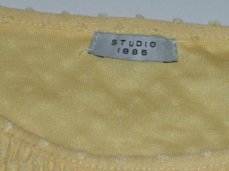 Avon- Studio 1886 Yellow Raised Polka Dot Short Sleeved Women's Top ...