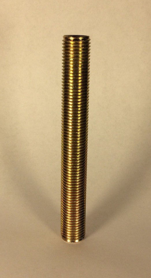 New Seamless 2", 1/4 IP Steel All Thread Zinc Plated Lamp Nipple 1/2" O ...
