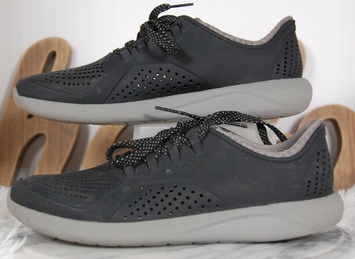 Crocs Literide Pacer Mens Black Gray Low Top Lace Up Shoes 204967 Size ...