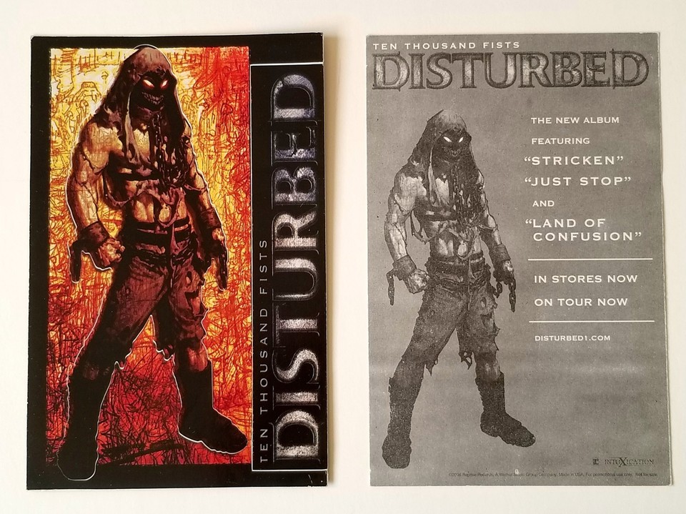 The Disturbed Ten Thousand Fists x4 Promo Stickers 2005 Sickness ...