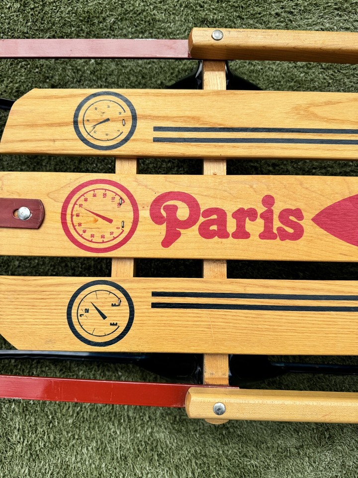 Vintage Paris Champion Red Fastback Snow Sled Floating Steering EUC 44 ...