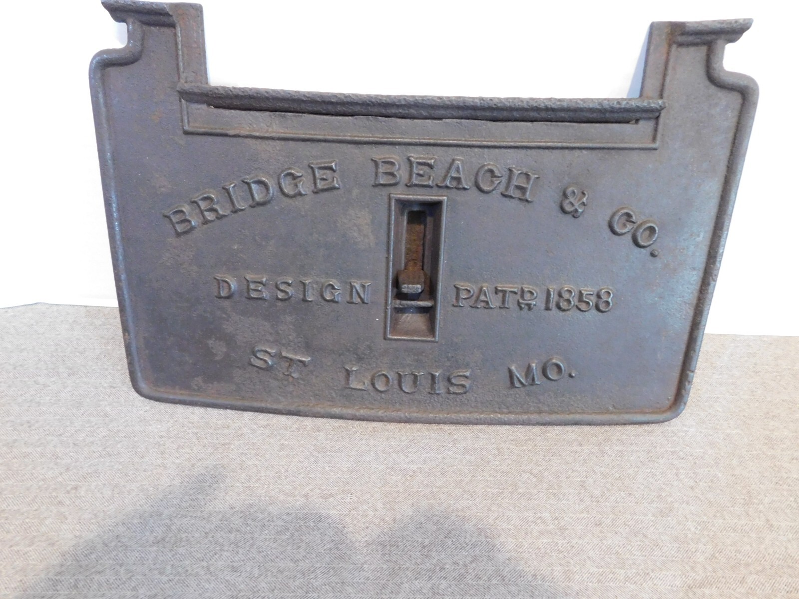 Vintage Cast Iron Stove Door Bridge Beach & Co. St. Louis Mo. | eBay