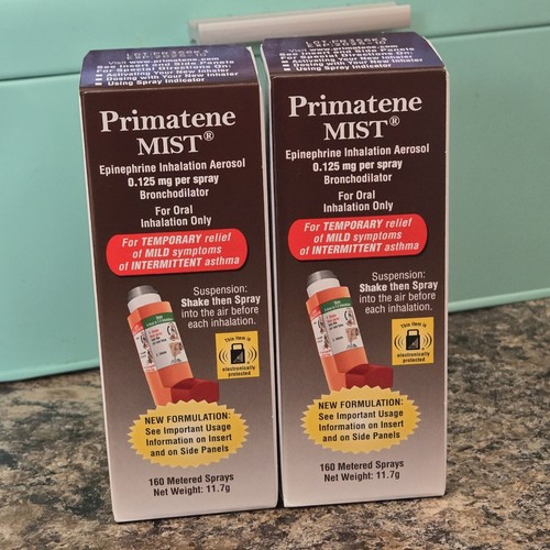 Lot Of 2 Primatene Mist Epinephrine Inhalation Aerosol 160 Sprays x 2 ...