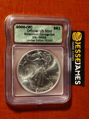 2000 (W) $1 AMERICAN SILVER EAGLE ICG MS68 MILLENNIUM COIN SET LABEL | eBay