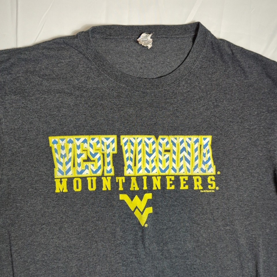 WEST VIRGINIA MOUNTAINEERS WVU Vtg GILDAN Gray College Graphic T-SHIRT ...