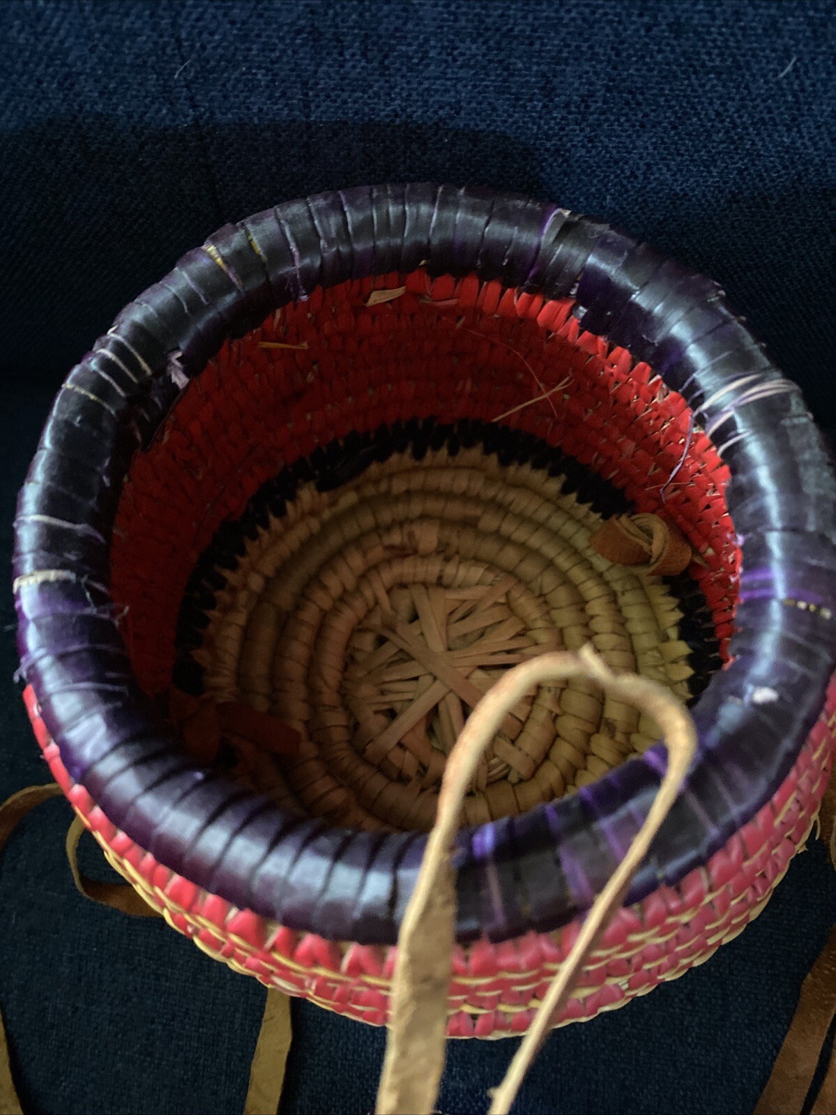 Vintage African Ethiopian Cone Coil Harari Basket Leather Bottom, Lot ...