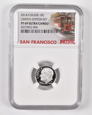 2014-S Silver PF69 UCam Roosevelt Dime NGC Limited Edition SF Label | eBay