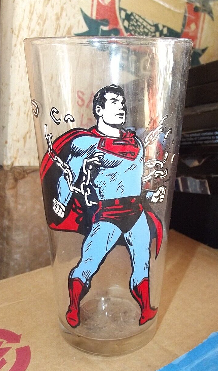 Pepsi Superhero 1978 series Superman 6 1/4" Brockway cartoon glass | eBay