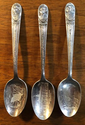 (3) Wm Rogers President Spoons George Washington - John Adams - Thomas ...