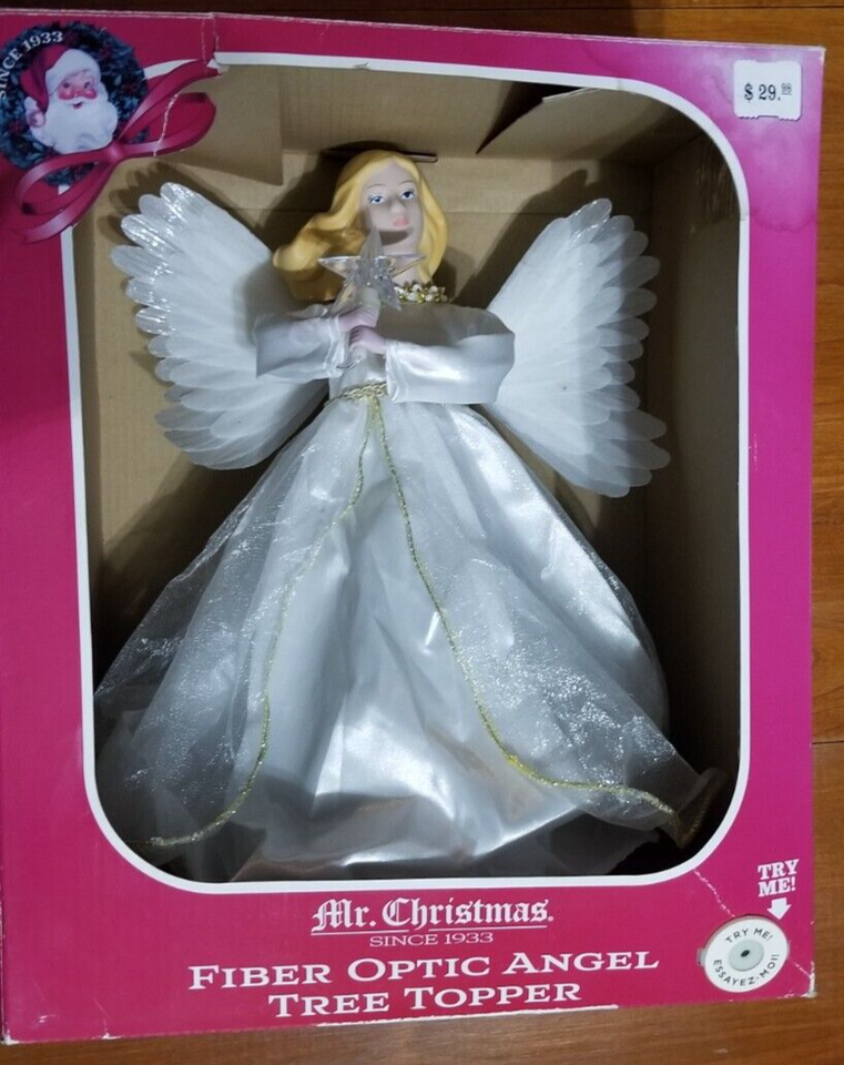Mr. Christmas fiberoptic Animated Angel Tree Topper 12inch NIB | eBay