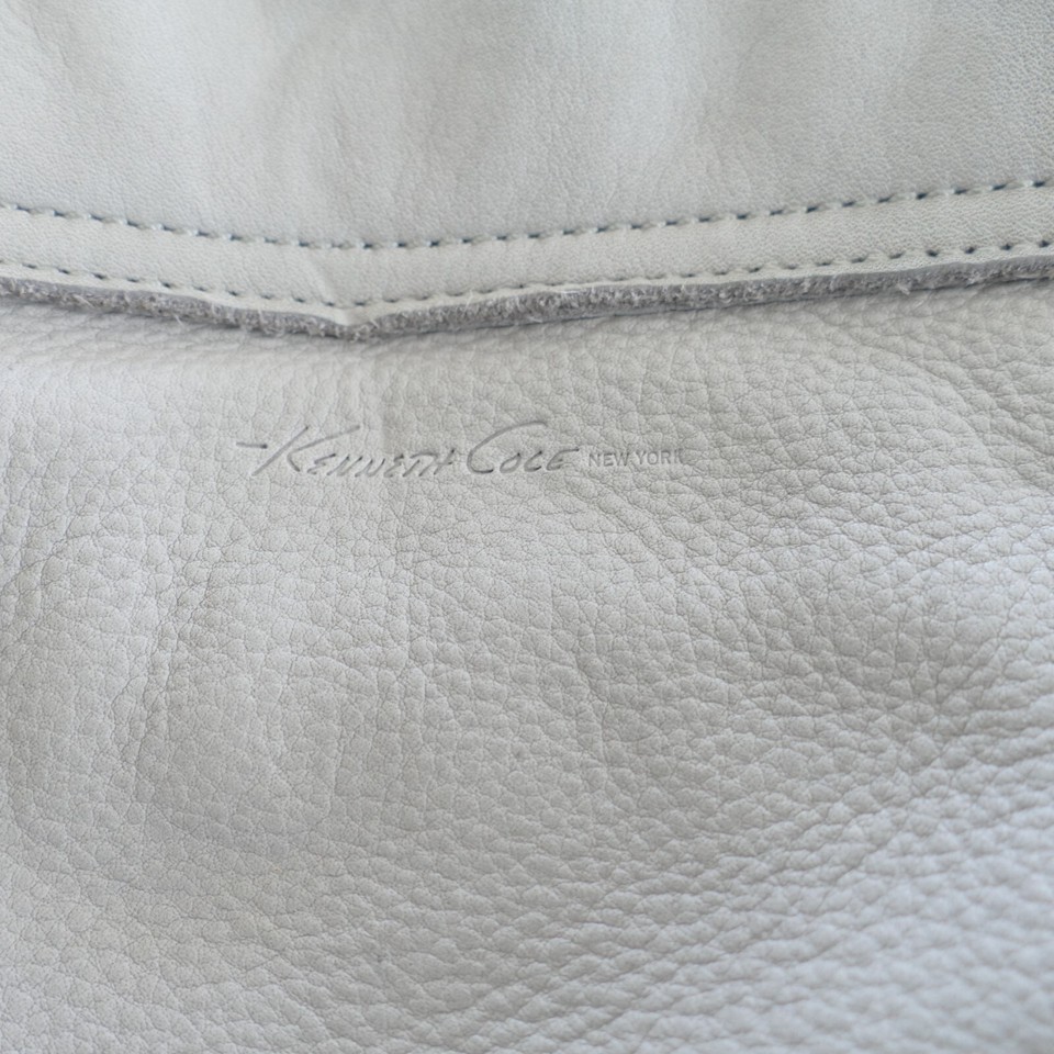 Kenneth Cole Light Gray Soft Leather Handbag Hang Glide Large Flap ...