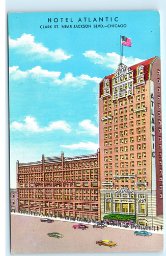 Chicago Illinois Hotel Atlantic Vintage Postcard F13 | eBay