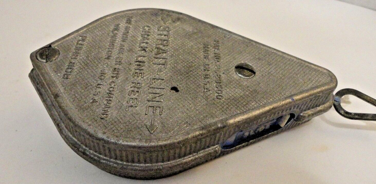 Vintage Irwin Auger Bit Co. Plumb Bob Strait Line Chalk Line Reel Blue ...