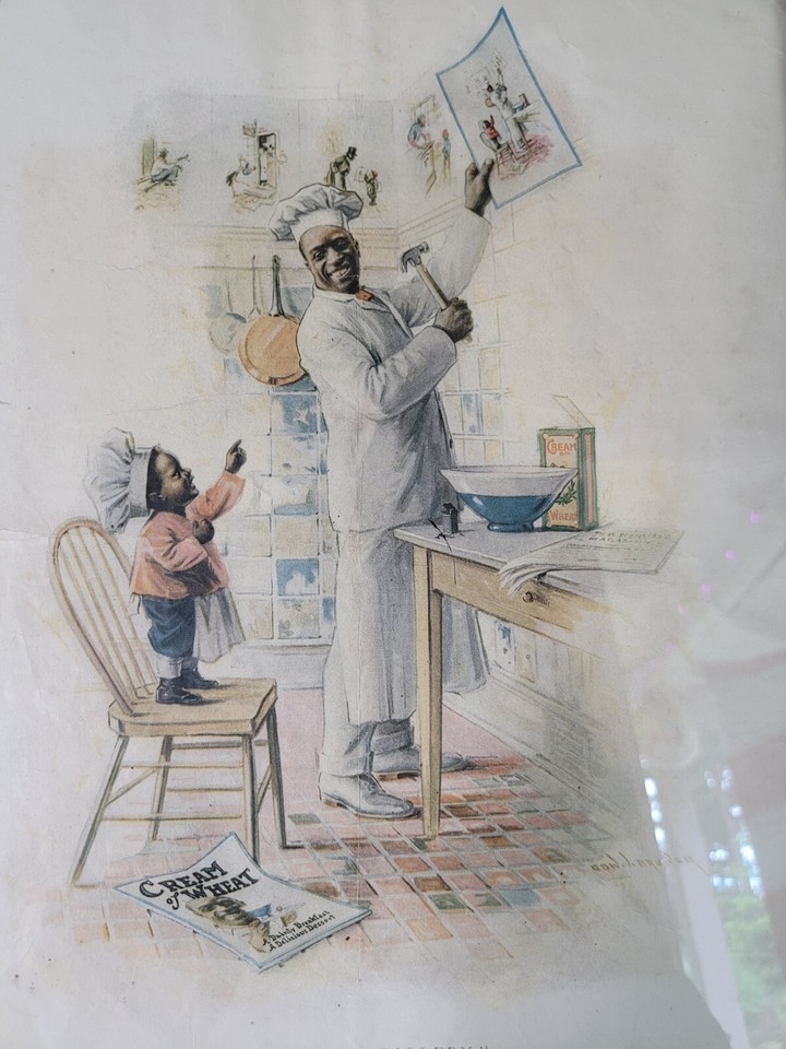 1917 CREAM OF WHEAT AD TITLED:" RASTUS ART GALLERY "; BY "ED BREWER ...