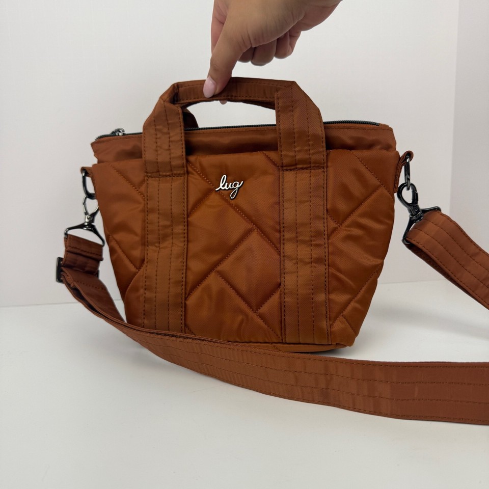 Lug Small Crossbody Tote Bag Top Handles Dory Mini Copper Brown Bronze ...