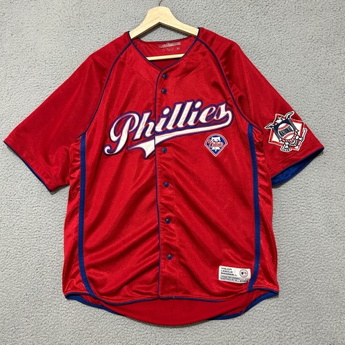 Philadelphia Phillies Jersey Adult Large Red Short Sleeve MLB Baseball ...