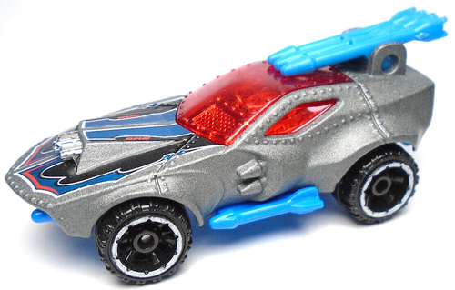 2011 HOT WHEELS STING ROD II GRAY 1:64 DIECAST 3" MISSILE CAR WITH BLUE ...