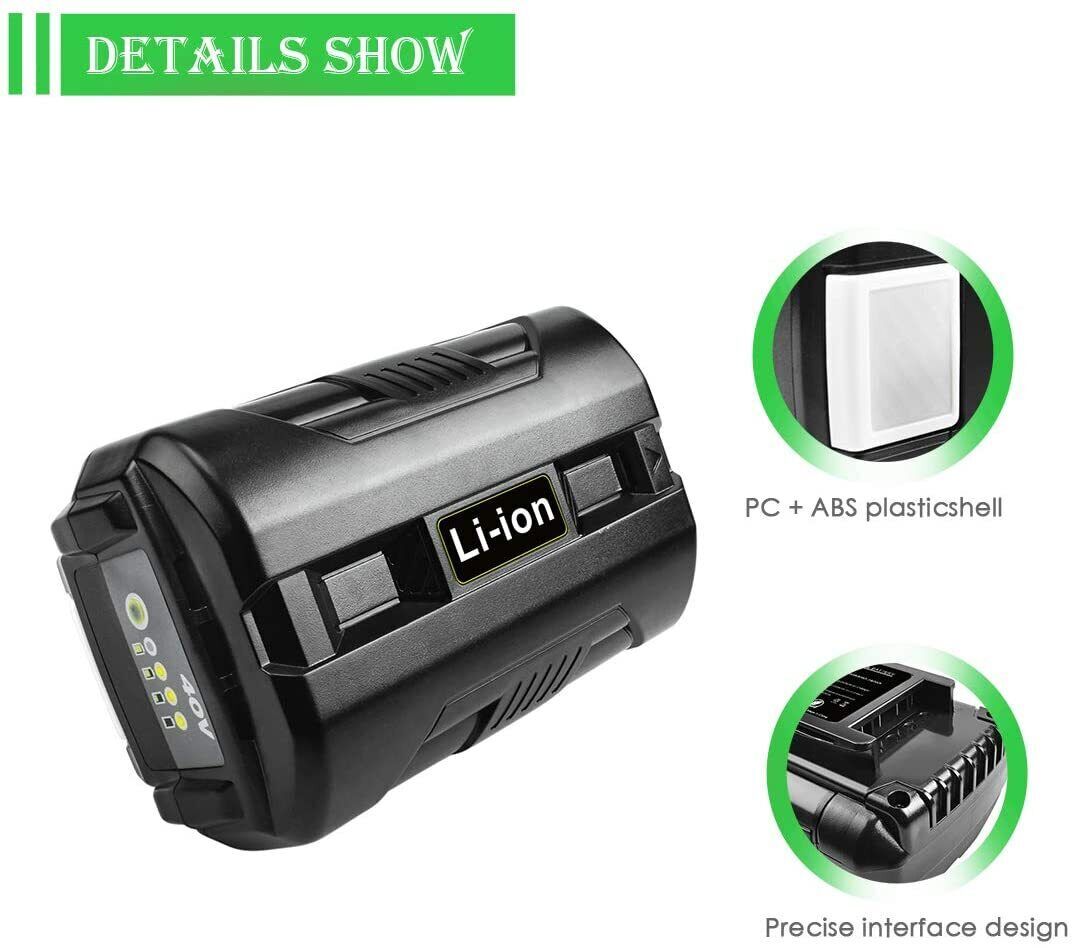 For Ryobi OP40401 40V 6Ah Lithium-Ion High Capacity Battery OP4050 ...