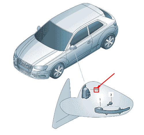 AUDI A3 8V RIGHT LANE CHANGE ASSIST WARNING DISPLAY RHD 8V2949146 for ...