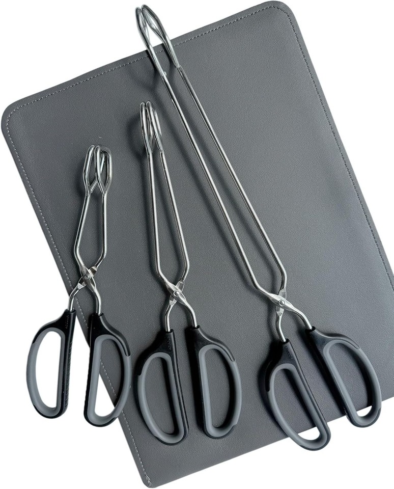 Kitchen Tongs Set 3 Pcs Stainless Steel Scissor Tongs 10 12 16 Inches ...