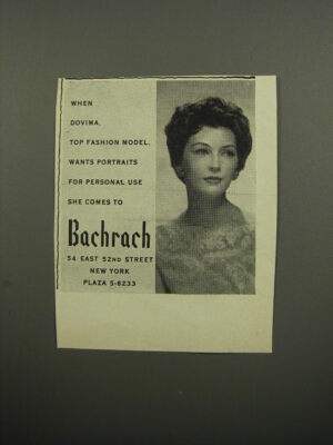 1955 Bachrach Photography Ad - Dovima, top fashion model | eBay