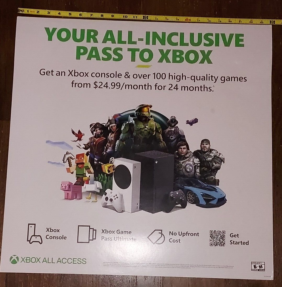 Xbox Game Pass Ultimate 2020 Store Display Insert Sign/Poster 24 in X ...