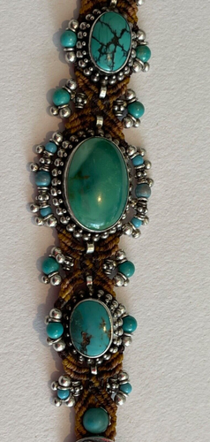 Isha Elafi Nomadic Knotwork Turquoise & sterling silver Bracelet ...