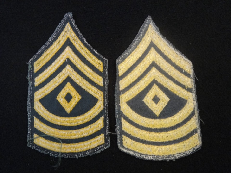 PAIR US ARMY FIRST SERGEANT CHEVRON VIETNAM ERA 1st EARLY CUT EDGE | eBay