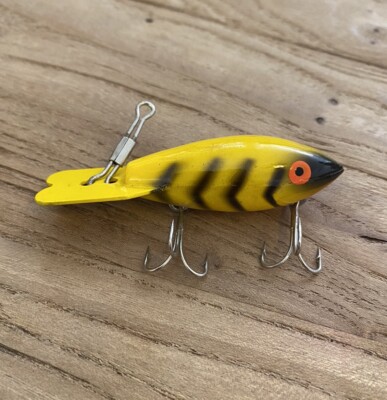 Vintage Bomber Original Fishing Texas Lure Nice Rare Color Yellow Tiger ...