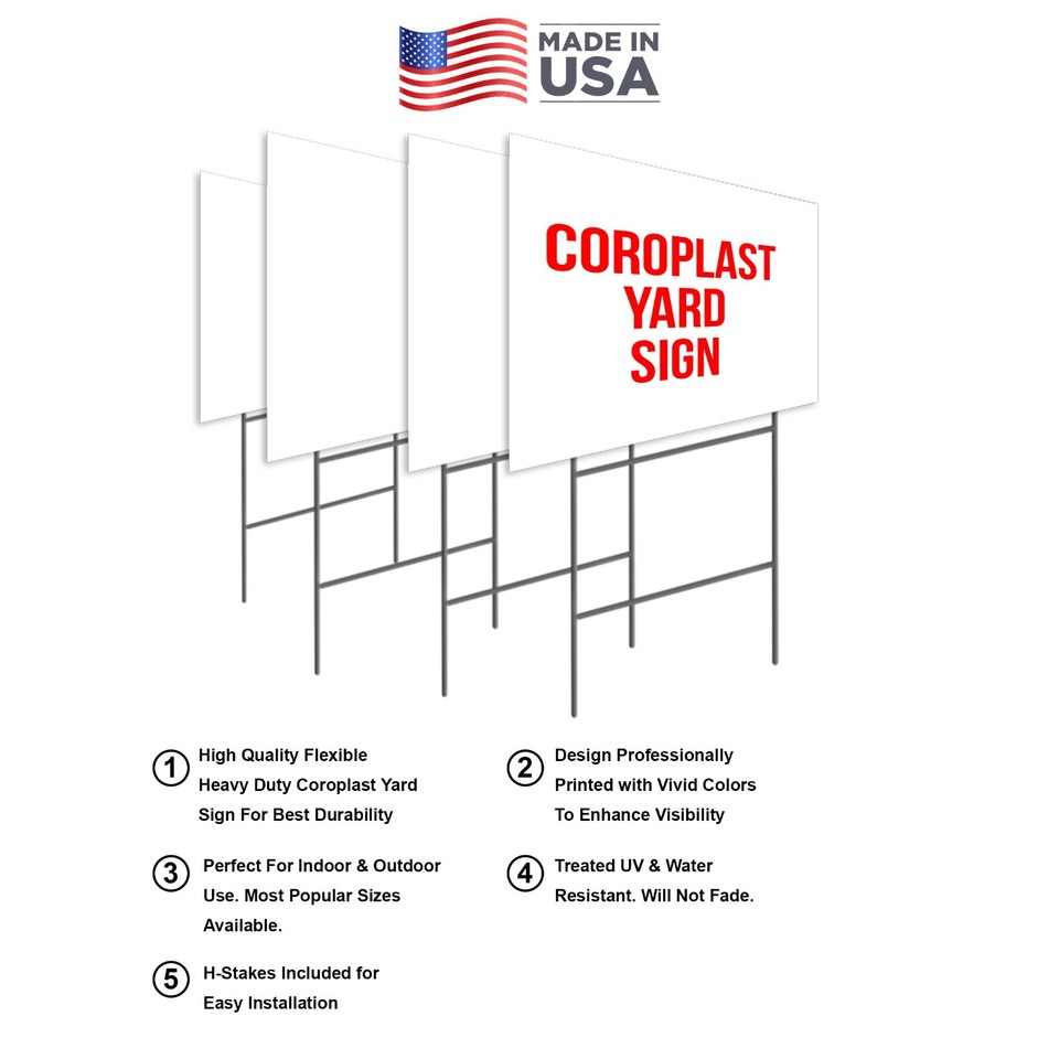 Custom Yard Sign Your Text, Image or Logo Personalized Text Coroplast ...