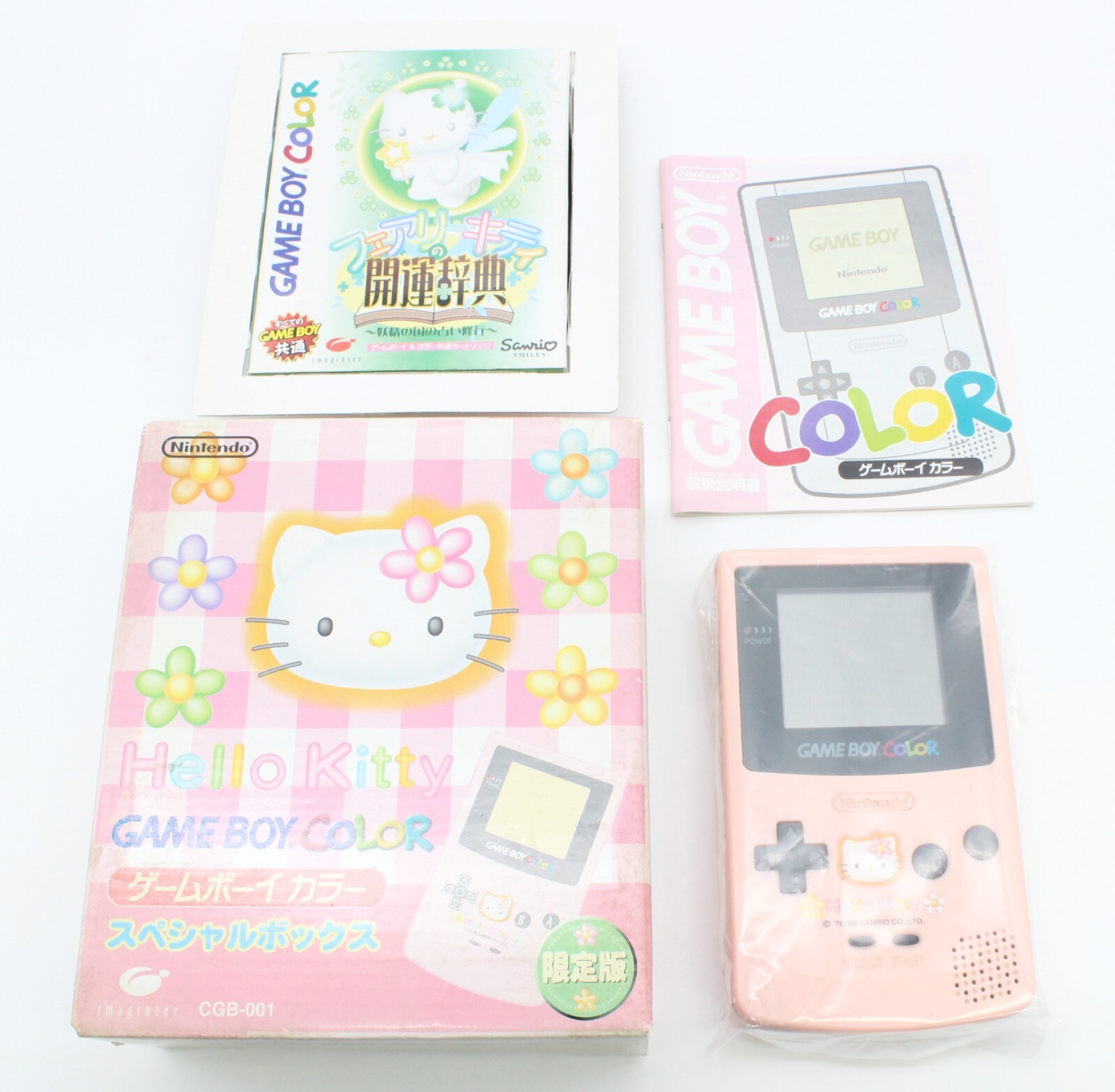 Gameboy Color Console Hello Kitty Special Box Pink Limited GBC Japan ...