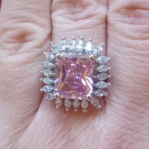 NEW QVC Nolan Miller Sizes 7 Or 8 Pink Statement Austrian Crystal ...