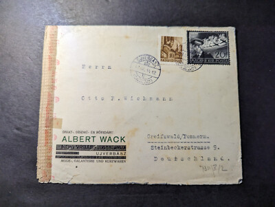 1943 Censored Hungary Cover Ujverbasz to Greifswald Germany | eBay