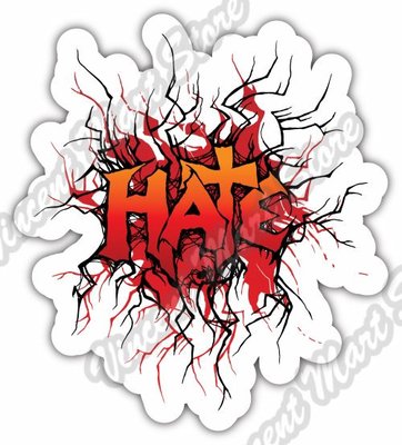 Hate Grunge Style Red Black Sign Car Bumper Window Vinyl Sticker Decal ...