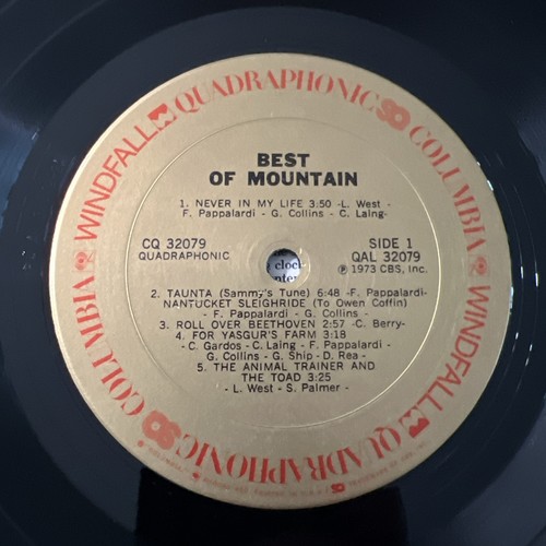 MOUNTAIN - BEST OF MOUNTAIN LP QUADRAPHONIC WINDFALL COLUMBIA RECORD LP ...