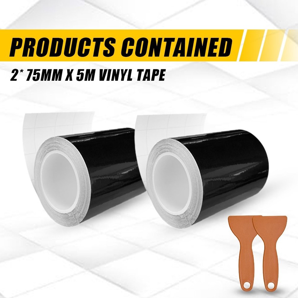 2PCS De-Chroming Vinyl Wrap Chrome Delete 5M*7.5CM 197*3IN Gloss Black ...