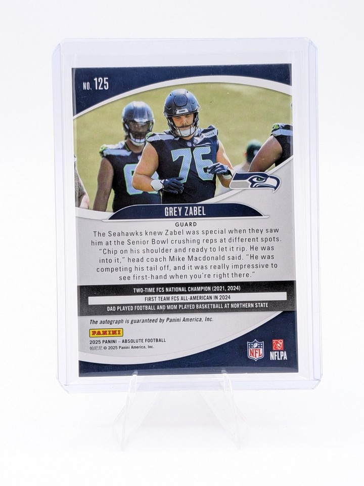 2025 Panini Absolute Grey Zabel Spectrum Red Rookie Autograph /100 #125 ...