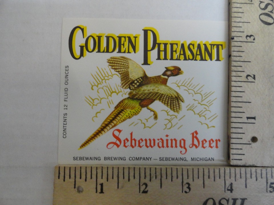 Golden Pheasant beer label Sebewaing Brewing Company BAR PU DISTILLERY ...